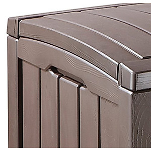 Keter Glenwood 101 Gallon Resin Large Deck Box-Organization and Storage for Patio Furniture, Outdoor Cushions, Garden Tools and Pool Toys, Grey & Black