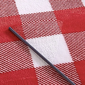 MIULEE Buffalo Plaid Fleece Throw Blanket for Sofa Couch Bed, Red and White Checkered Decor, Super Soft Lightweight Cozy Warm Fuzzy Geometric Microfiber Flannel Blanket for All Seasons, 50" X 60"