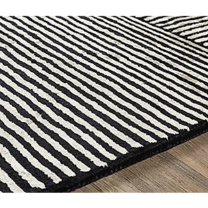 Mark&Day Area Rugs, 9x13 Lieveren Modern Black Area Rug Black White Carpet for Living Room, Bedroom or Kitchen (9' x 13')