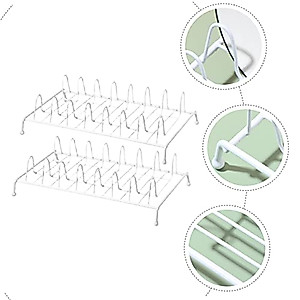 Cabilock 2pcs Dish Rack Pan Holder Desktop Stand Sink Dish Rack Dish Strainer Dishes Organizer Rack Plate Storage Rack Dish Holder Dish Stand Iron Draining Plate Stand Tableware Countertop