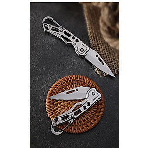 SHixu Folding Knife2Pcs Mini Keychain Knife Men's and Women's Pocket Knife Used for Cutting Rope, Paper Boxes and Fruits Easy to Carry Daily. Closed Length 3.15Inch/8cm