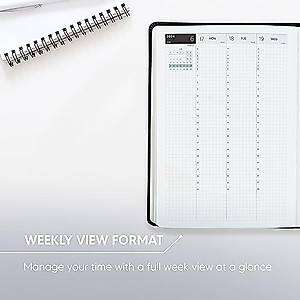 Inamio 24 Hourly Planner 2024 – 24 Hour Weekly and Monthly Appointment Book 2024 – Hardcover, Japanese Design – Minimalist Teacher Planner, Annual Planner with Time Slots – 6 x 8.5