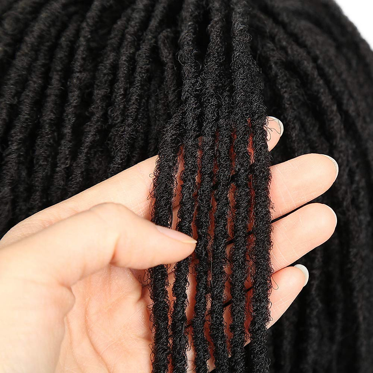 HANNE Short Dreadlock Wigs for Black Women and Men Afro Crochet Twist Braided Faux Locs Wig for African Americans Curly Braiding Full Wigs (Black Wig)