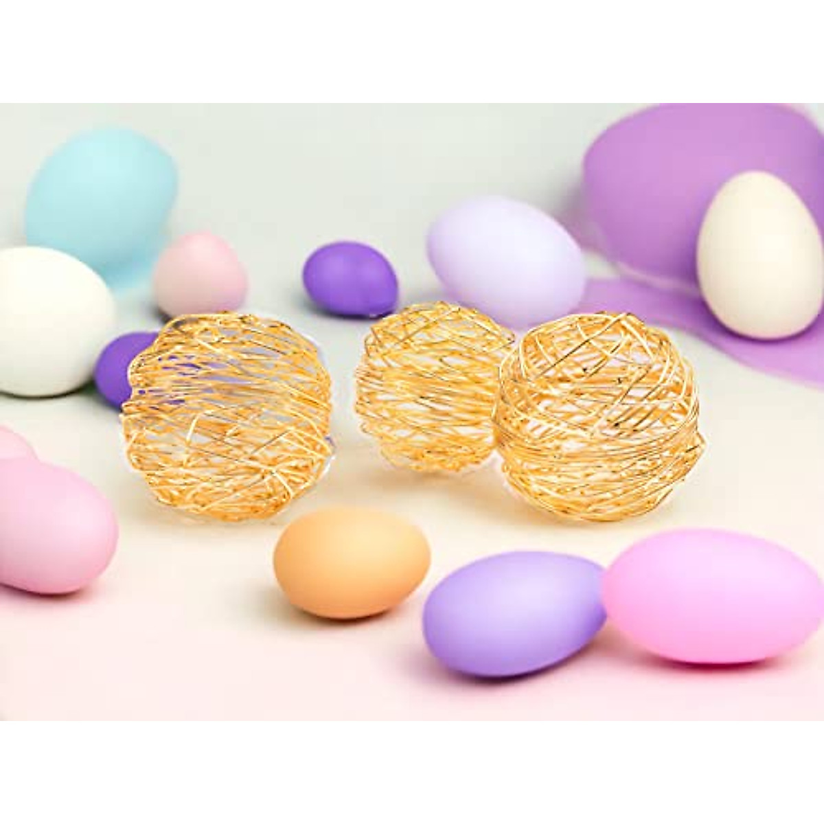 Alpha Living Home Gold Metal Band Decorative Dining Ball Set of 3 - Geometric Sculptures, Metal Sphere Decorative Ball, Decorative Balls for Centerpiece Bowls, Orbs Decorative Balls - 4.5 Inches