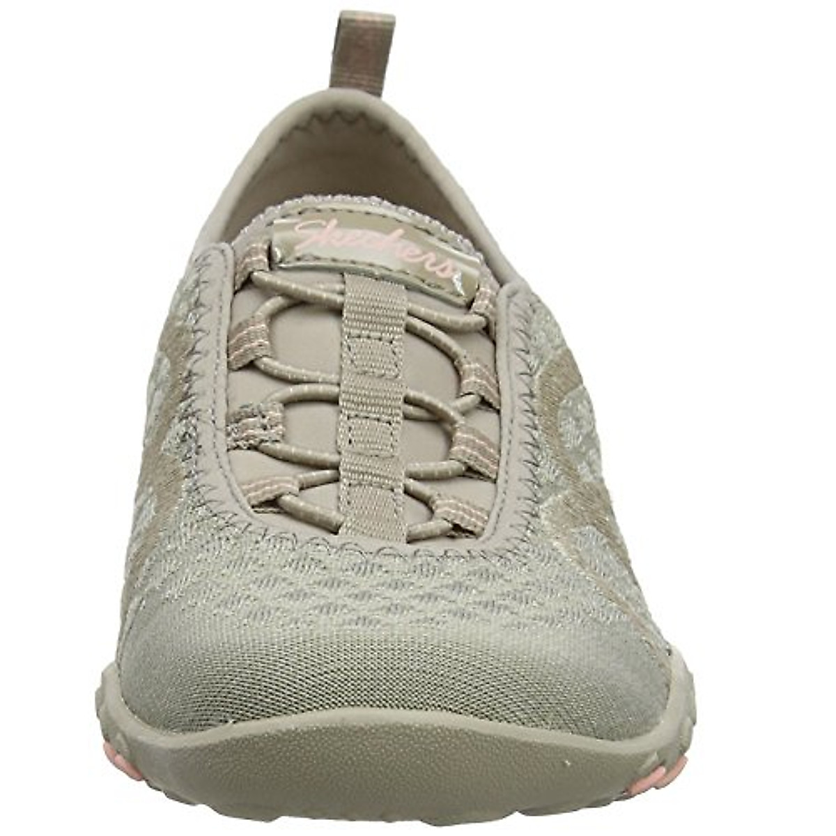Skechers Relaxed Fit Breathe Easy Fortune Knit Womens Bungee Sneakers Taupe 9.5 M US