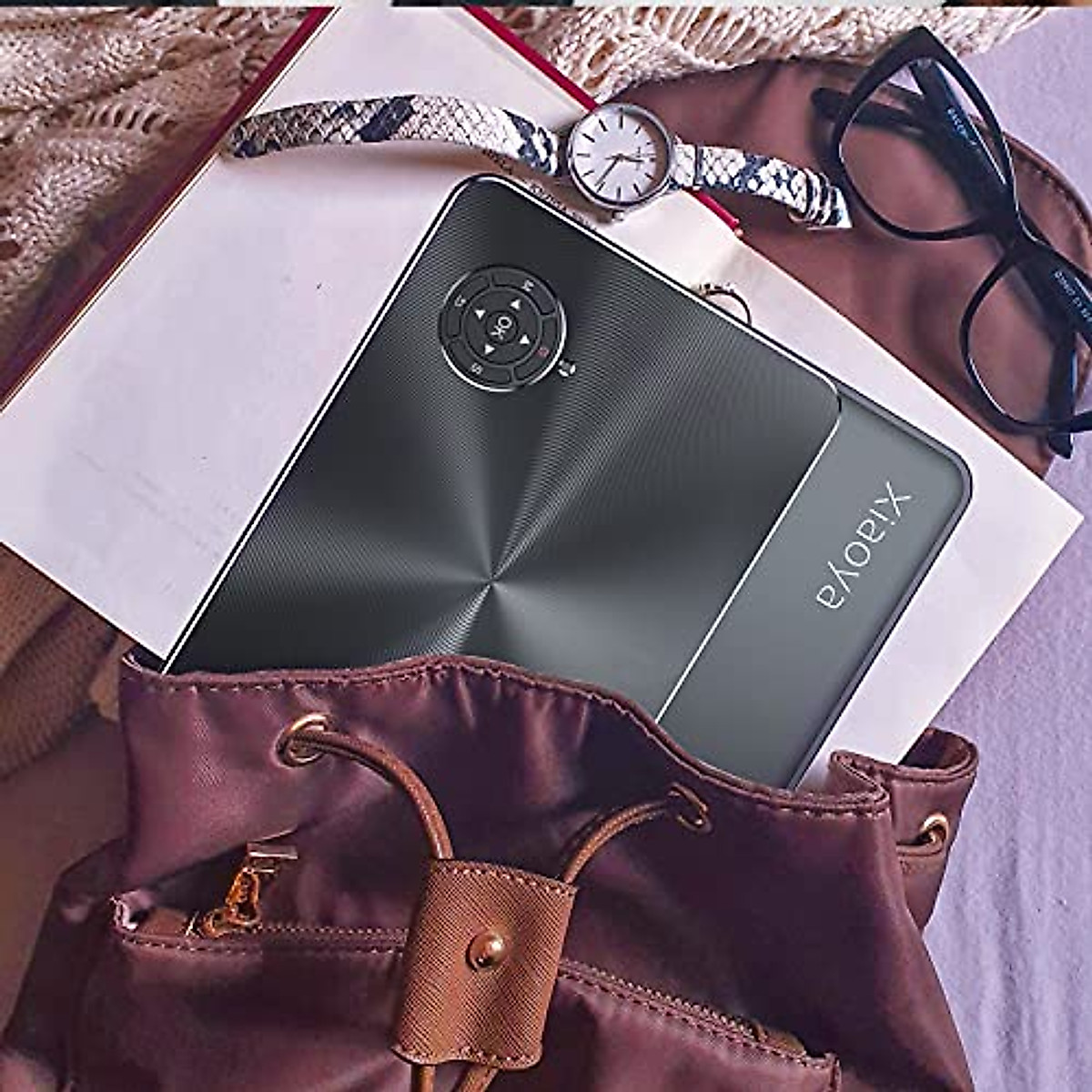 XIAOYA Outdoor Projector, HD Movie Projector Support 1080P, 4000 Lumens Home Theater Projector with HiFi Speaker, Compatible with HDMI, Fire Stick, USB(Black-w2)