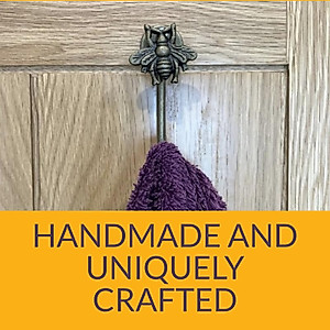 Knobs By Blossom Vintage Antique Brass Iron Wall Hooks Tie Backs Bronze Handmade Metal Animal Hook (3. Bee), TFVSAH