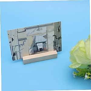 Gogogmee 10pcs Wooden Holder Photo Holders Wedding Signs Sticky Notes Holder Card Flipper Logo Place Cards Table Card Display Stands Rustic Table Number Holders The Sign Table Signs