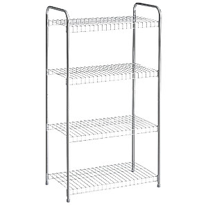 Rubbermaid 4-Tier Heavy Duty Wire Shelf, Satin Nickel, Easy Assemble with Hardware Included, for Food/Laundry/Closet Home Storage Use