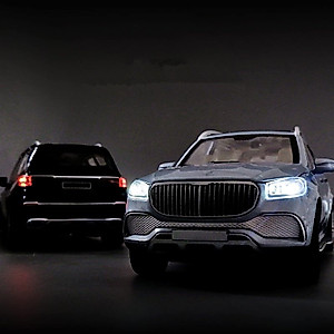 Car Diecast Model 1:24 for Maybach for GLS-Class for GLS600 Alloy Car Model Diecast Metal Toy Vehicles Car Model Simulation Sound and Light Kids Toy Gift (Color : Black)