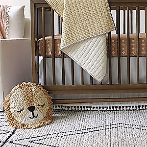 Crane Baby Pillow, Decorative Round Animal Pillow for Nursery and Toddler Rooms, Lion, 12" x 12"