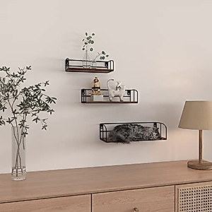 Giftgarden 6 Pack Floating Shelves for Wall Mounted, Bulk Rustic Hanging Storage Wall Shelf for Bathroom Kitchen Bedroom Living Room