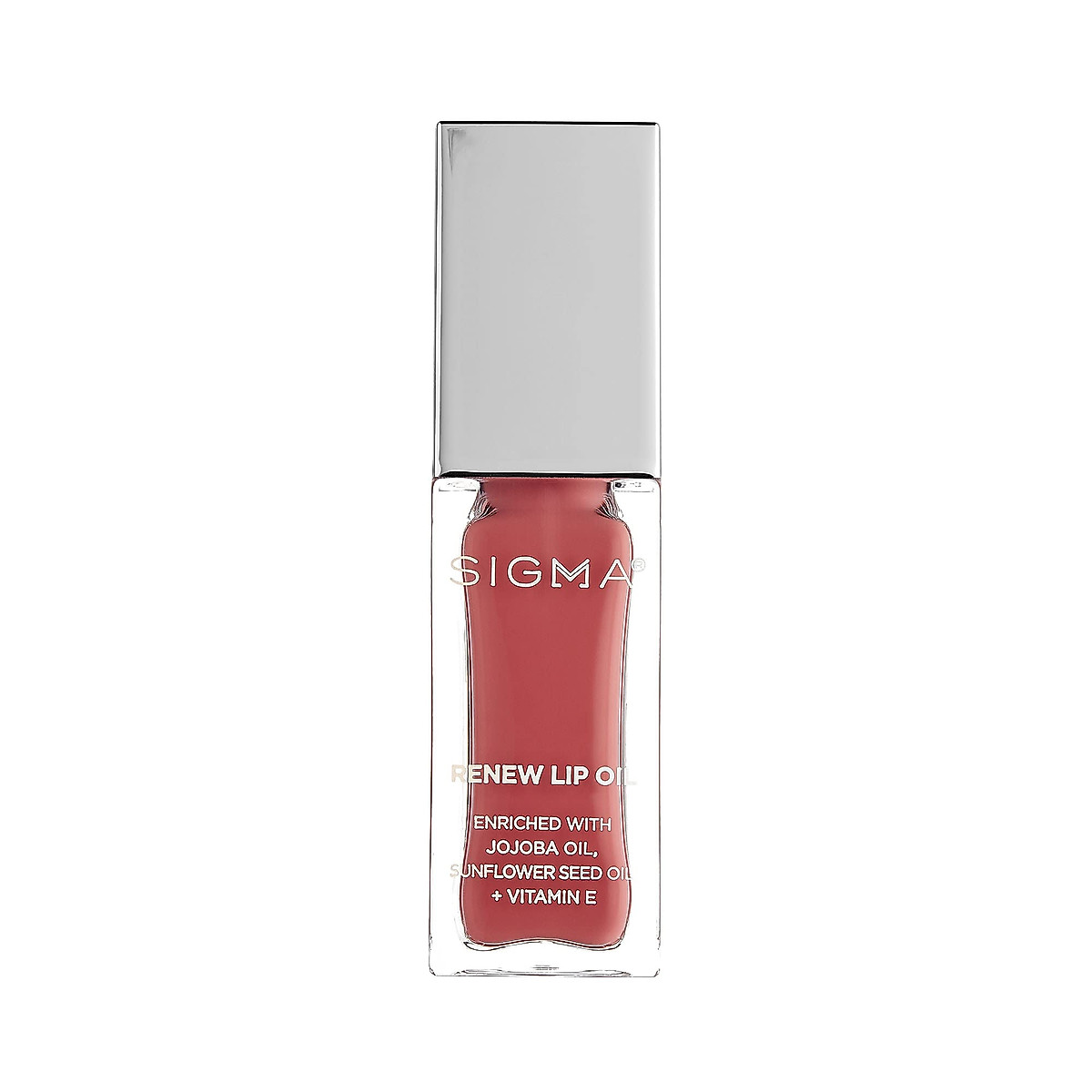 Sigma Beauty Renew Lip Oil – Tinted Lip Oil with Luxurious High-Shine Color and Long Lasting Hydration for Soft, Supple Lips, Non Sticky Lip Oil w/Nourishing Antioxidants (Tranquil, Fresh Pink Sheen)