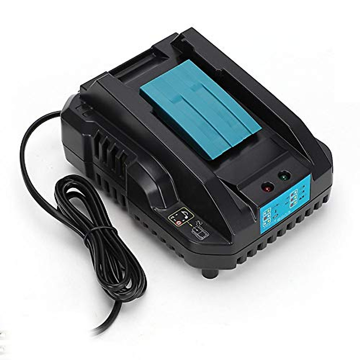 Lithium-Ion Charger for Makita, 14.4v-18v Replacement Tool Battery Charger for Makita DC18RA DC18RC, 100-240V(US)