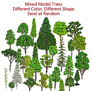 30pcs Model Trees Train Railroad Scenery Architecture Trees, Mixed Model Tree Fake Trees for DIY Crafts Building Model Scenery Landscape Decoration 1.5-7.9 inch(4 -20cm)