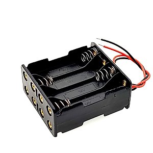 AIYIGEYALI Battery Holder AAA Battery Holder Case Box, Double-Sided 4AAA 6AAA 8AAA Slots, DIY Battery Case 6V/9V/12V (Color : 8AAA)