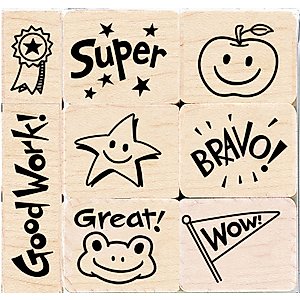 Hero Arts LL599 Wood Sets, Bravo for Teacher