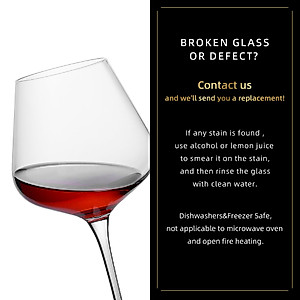 YIBEZ Red Wine Glasses, Set of 4 Crystal Wine Glasses, 23 OZ Burgundy Wine Glasses, Housewarming/Wedding Gifts