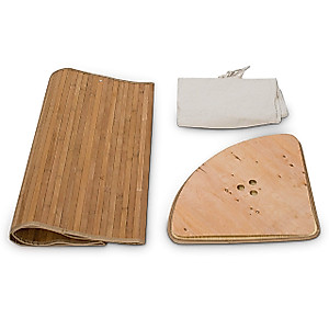 Relaxdays Folding Round Laundry Basket Bin Hamper, 65 x 41 cm, 64 L, Made of Bamboo, Foldable, Black