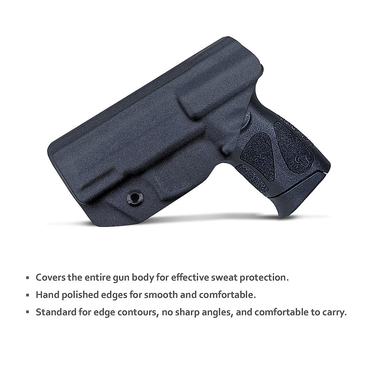 POLE.CRAFT Taurus G3C and G2C Kydex IWB Holster for Taurus Millennium PT111 G2, PT140, and G2S 9mm - Right Hand, Black