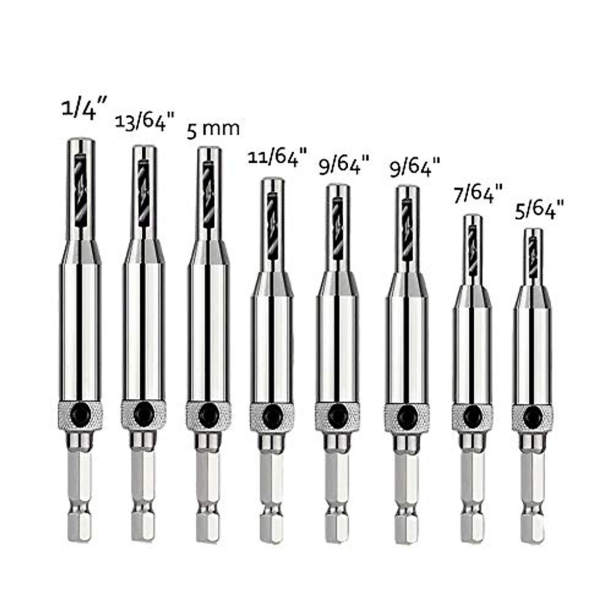 GORCHEN Center Drill Bit Self Auto Centering Hinge Drill Bit Set for Woodworking Door Window Cabinet Total 10 PCS