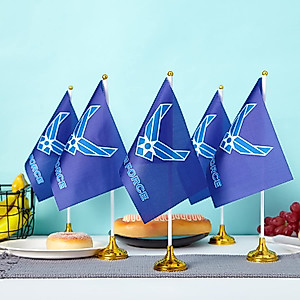 WXTWK 12 Pack American USA Air Force Wings Desk Flag Small Mini US Military Table Flags With Stand Base,United States Army Festival Events Celebration Decorations