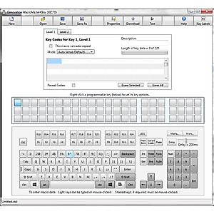 Genovations Wired 66 Keys Keyboard Programmable USB, Keyboard, Black