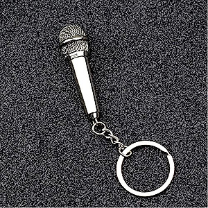 ARFUKA Keychain Microphone Pendant Keyring Creative Gift for Music Lover Gift, Bag Charm, Fashion Accessory