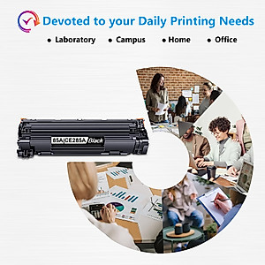 85A Black Toner Cartridge with Chip (2-Pack) | Replacement for HP85A Works with Pro M1212nf M1217nfw M1214nfh M1216nfh M1219nf MFP; Pro P1102w P1109w P1005 P1006 M1132 Printer | CE285D, 85A Toner 2PK