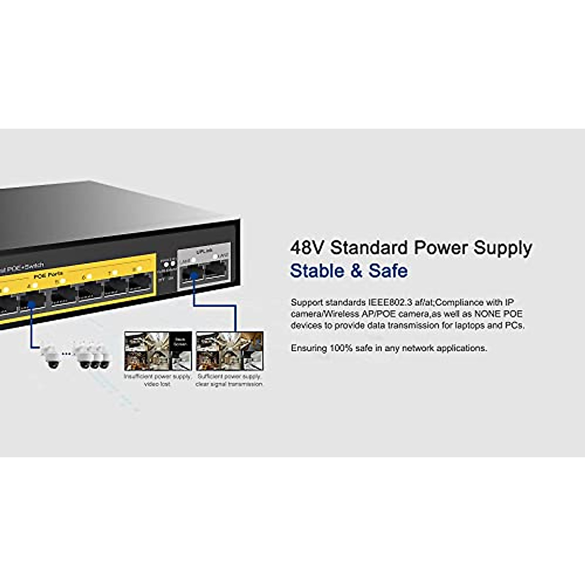 Netis PE6105 5-Port 10/100Mbps Speed Fast Ethernet PoE+ Switch | 4 Port PoE 65W Power and 1 Port Uplink with IEEE 802.3at/af Compliant Powered Devices