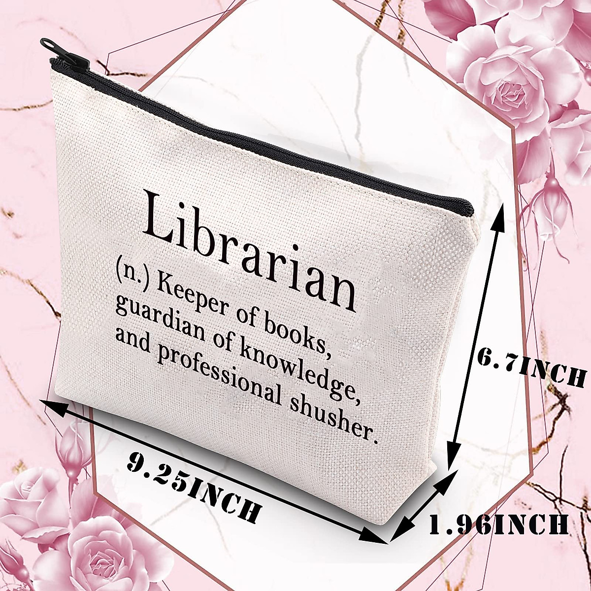 BDPWSS Librarian Cosmetic Bag School Librarian Retirement Gift Keeper Of Books Guardian Of Knowledge Librarian Definition Gift (Librarian bag)