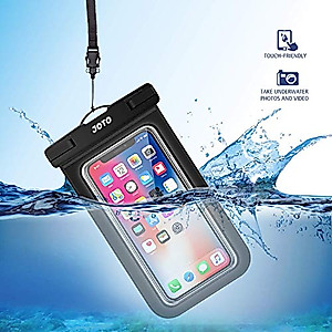 JOTO [2 Pack Universal Waterproof Pouch Cellphone Dry Bag Case for Phones up to 7.0" Bundle with Universal Waterproof Case for Phones up to 6.5"