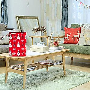 MILISTEN 50pcs Christmas Cotton Fabric Craft Bundle Squares Christmas Patchwork Sewing Quilting Fabric Plaid Check Fabric Squares Christmas Holiday Collection for DIY Sewing Quilting 15X15cm