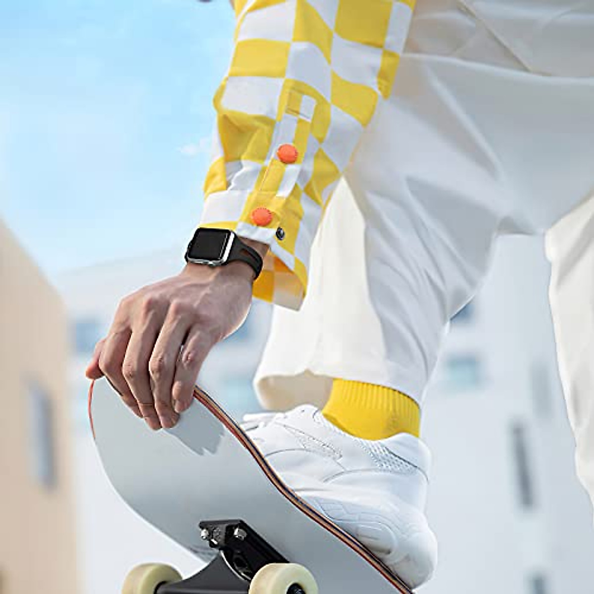 Getino Compatible with Apple Watch Bands 41mm 40mm 38mm Women Men, Soft Breathable Thin Slim Strap Sport Band for iWatch SE 1/2, iWatch Band Series 8 7 6 5 4 3 2 1, 38/40/41mm Black/Pink/Gray/White