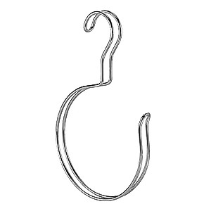 mDesign Closet Hanger Organizer Large Accessory Metal Loop Hooks for Ties, Belts, Scarves, Shawls, Pashminas - 4 Pack - Chrome