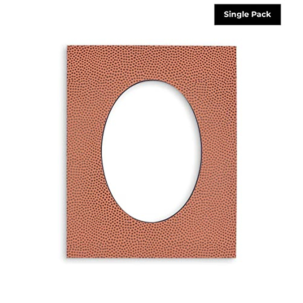 11x14 Mat Bevel Cut for 8x11 Photos - Precut Football Texture Oval Shaped Photo Mat Board Opening - Acid Free Matte to Protect Your Pictures - Bevel Cut for Family Photos, Pack of 1 Matboard Show Kit