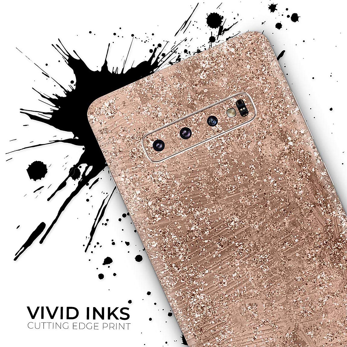 DesignSkinz Rose Gold Scratched Protective Vinyl Decal Wrap Skin Cover Compatible with The Samsung Galaxy S20 (Screen Trim & Back Glass Skin)