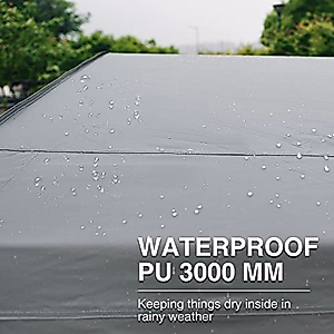 EVER ADVANCED 7.4 x 6.2 Outdoor Storage Tent with Vents Carport Canopy with Waterproof Cover Temporary Shelter for Bike, Motorcycle, Grey