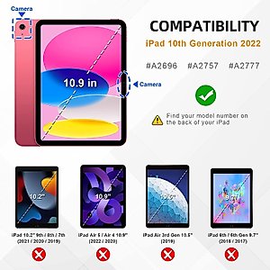 ZXA Keyboard Case for iPad 10th Generation 10.9", 2022/2023, for iPad Case 10th Gen Keyboard, Detachable Keyboard Case - Pencil Holder - for iPad Case Keyboard 10th Gen, Marble Pink