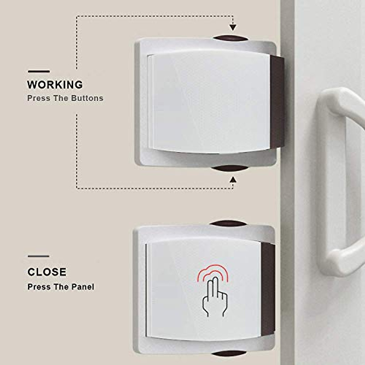 Sliding Glass Door Child Lock - OKEFAN 4 Pack Baby Safety Slide Window Locks for Kids Proof Patio Closet Doors No Drilling Tools Needed (Brown)