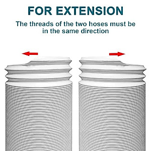 5.9 Inch Portable Air Conditioner Hose - Portable AC Hose with 79" Length Anti-Clockwise Thread, Universal AC Exhaust Hose Air Conditioner Parts Accessories