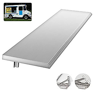 Hasopy Concession Shelf, Stainless Steel 72L x 12W Drop Down Folding Serving Food Shelf Stand Serving for Concession Window