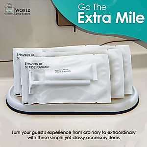 World Amenities Shave Kit (Clear Frosted Sachet) - Hotel Amenities 48 count - Includes Twin Blade Razor and Moisturizing Shave Cream