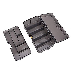 Plastic Fishing Box, Double Layers Fishing Accessories Removable Compartment Humanized Hanging Hole Design for Travel for Outdoor