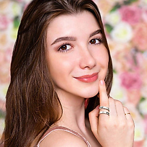 Kucheed Keep Going Engraved Inspirational, Open Adjustable Finger Ring, Surgical 316L Stainless Steel Statement Rings Gifts for Women