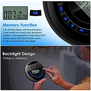 Gueray CD Player Portable Rechargeable with Speaker Dual Stereo 1400mAh CD Walkman CD Discman Backlight Battery Personal CD Player with Headphones Memory Function Anti-Skip Protection LCD Display