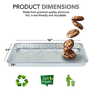Stock Your Home Aluminum Pans Cookie Sheet Baking Pans (15 Pack) Disposable Aluminum Foil Trays - Reusable and Durable Nonstick Baking Sheets – Disposable Cookie Sheet Foil Pans - 16 Inch x 11 Inch