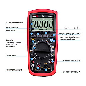 UNI-T UT139C Digital Multimeter Auto Range True RMS Meter Handheld Tester 6000 Count Voltmeter Temperature Test