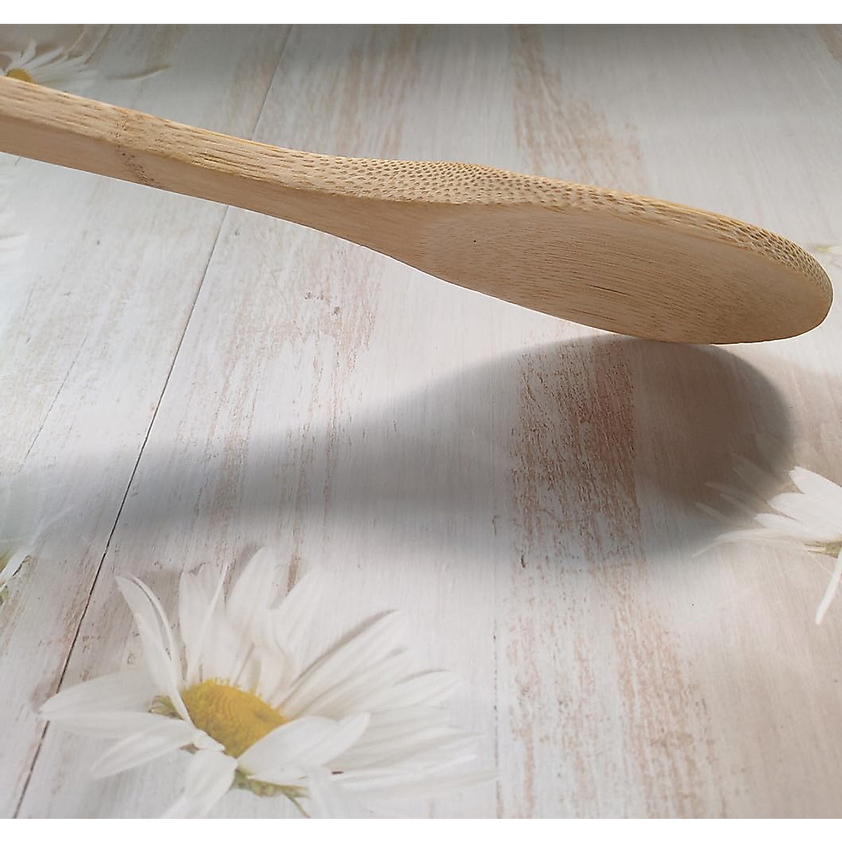 9 Inch Bamboo Rice Scoops Paddles, Wooden Non-stick Rice Spatula, Large Wood Serving Salad Spoons Scooper for Cooking, Stirring Soup, Sushi Kitchen Utensil Set (3 Pack)