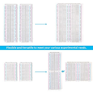 4PCS Breadboards Kit Include 2PCS 830 Point 2PCS 400 Point Solderless Breadboards for Proto Shield Distribution Connecting Blocks